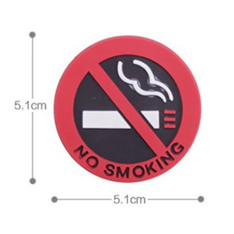 1/5pcs No Smoking Car Stickers Styling Round Red Sign Vinyl Sticker Use ...