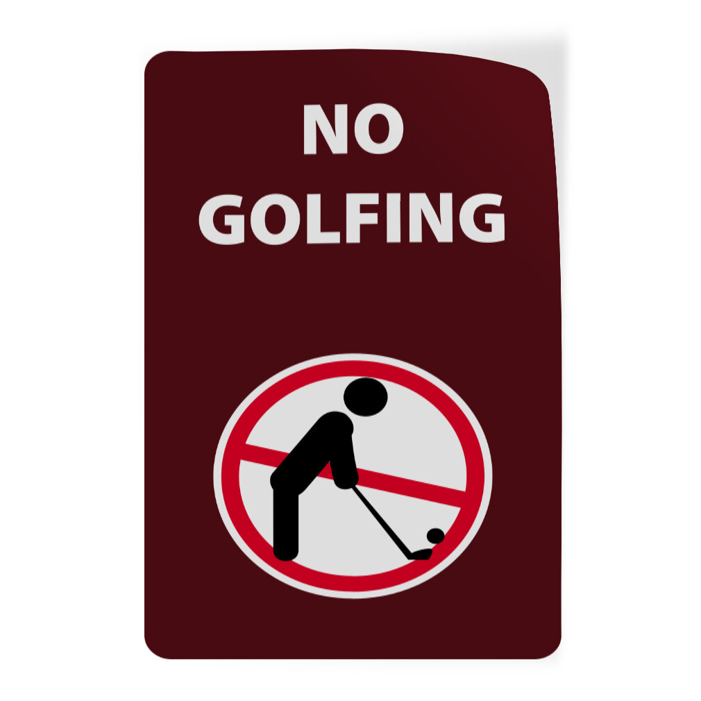 Vertical Vinyl Stickers No Golfing Activity Sign Park Signs Park ...