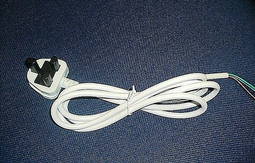 Cable Lead Appliance Washing Machine Mains White Moulded 13A Plug BSI x ...
