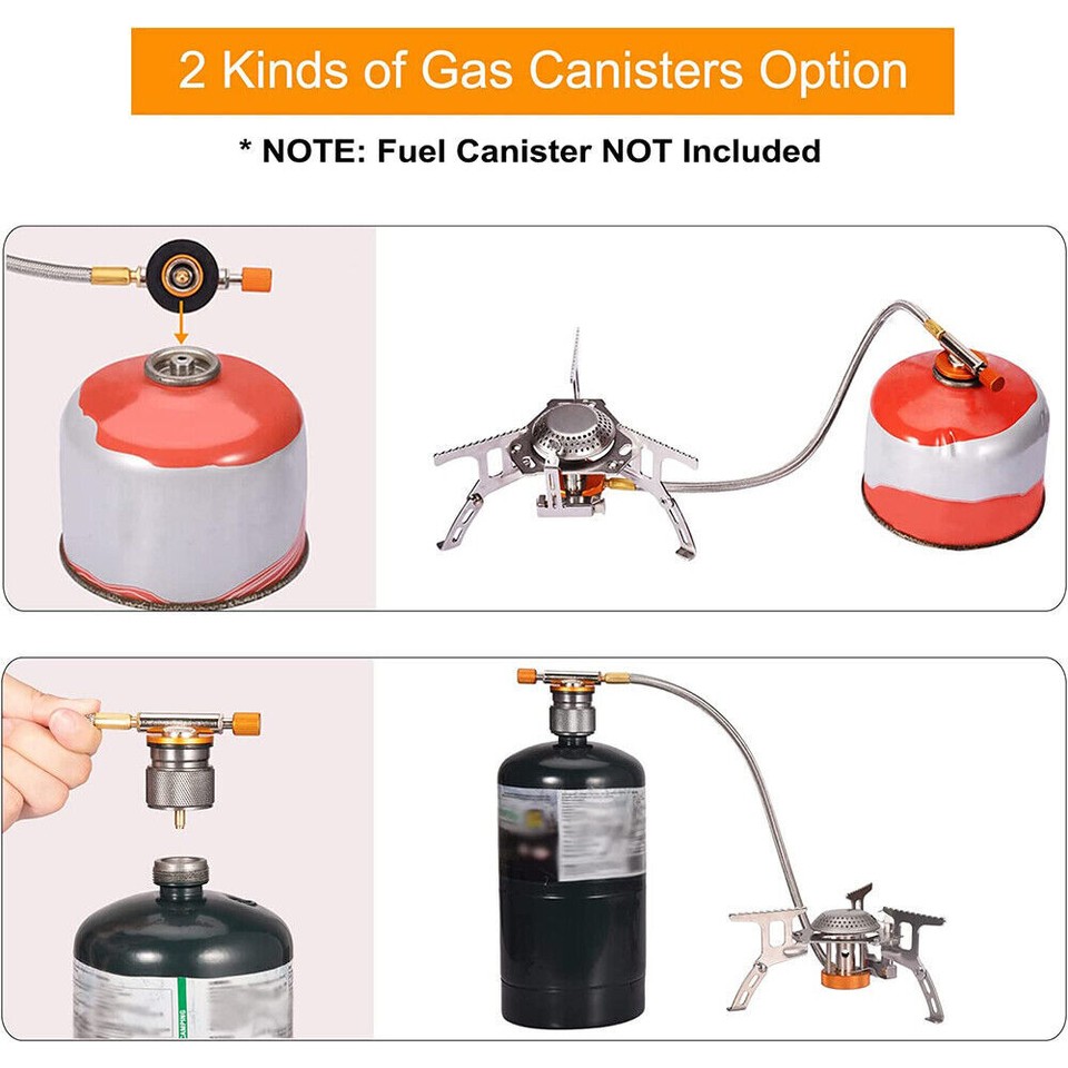 3700W Portable Backpacking Camping Gas Stove +Piezo Ignition Burner ...