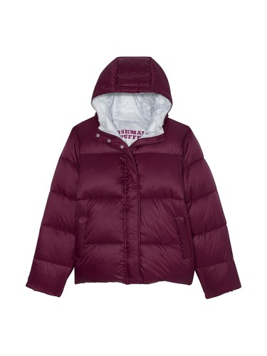 Victoria's Secret Pink Marshmallow Puffer Coat Hoodie Color Maroon/Wild ...