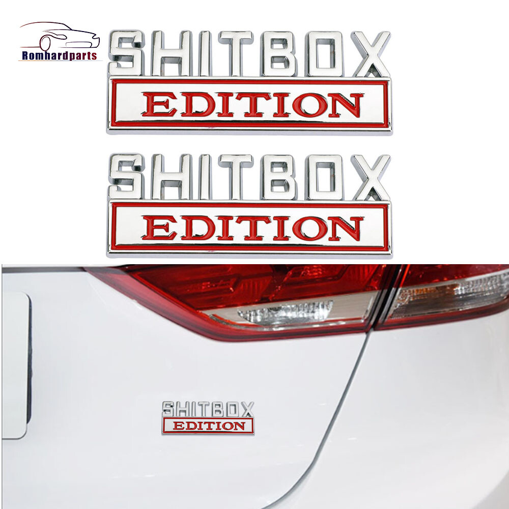 2X 3D SHITBOX EDITION Emblem Decal Badge Stickers for GM GMC Chevy Car ...