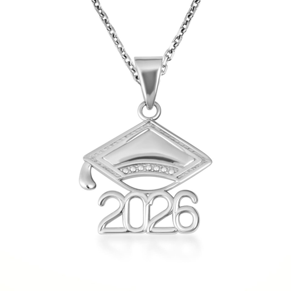 Gold Class Of 2025-2026 Graduation Cap Pendant Necklace (Yellow/Rose ...