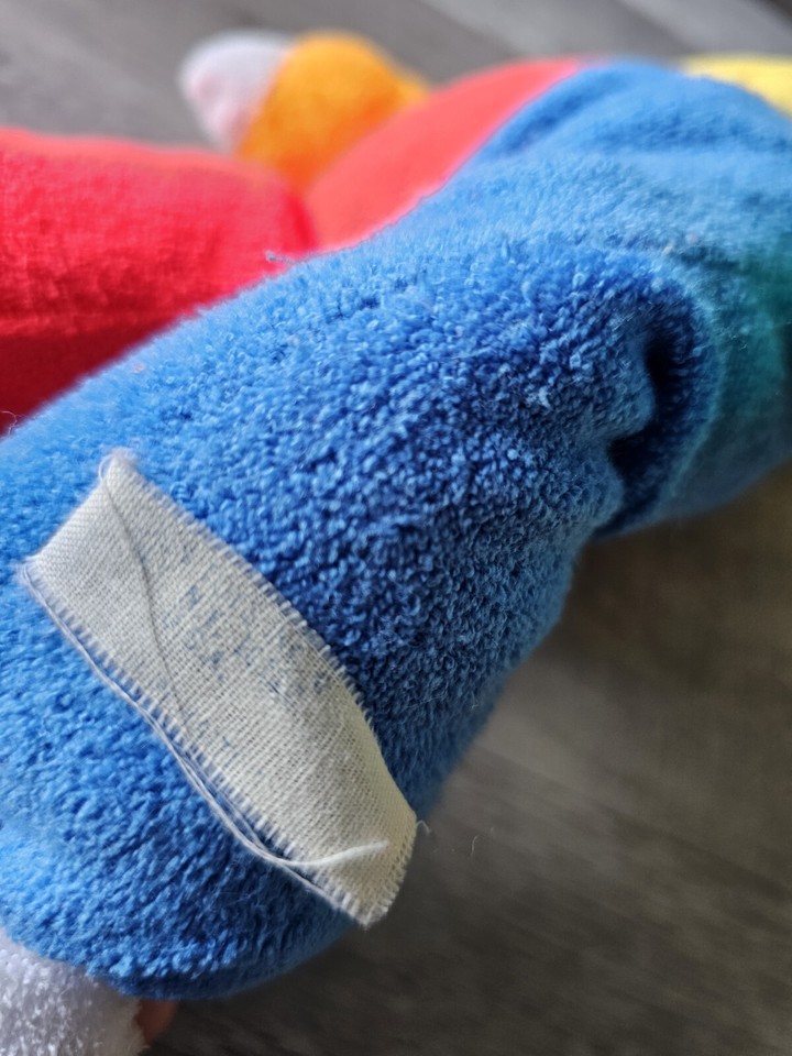 Vtg Eden Clown Plush Colors Plastic Nose Red Blue Green Orange Yellow ...