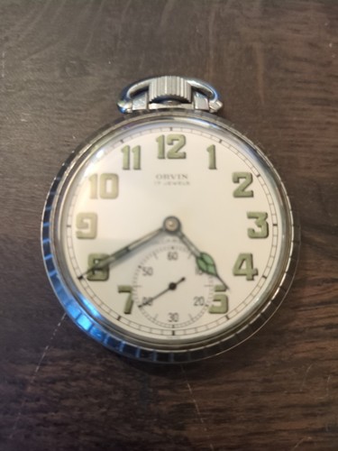 Vintage Orvin Watch Co. 17 Jewel Swiss Movement Mechanical Pocket Watch ...