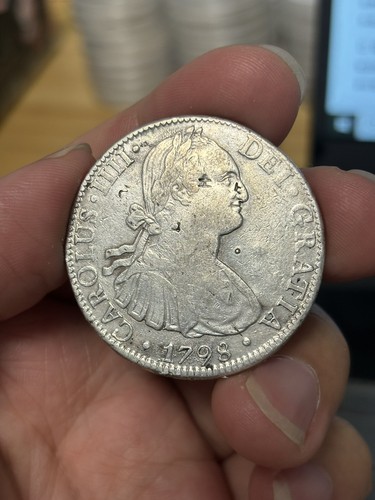 Mexico 1798 Mo FM 8 Reales Silver Coin Carlos IIII Chopmarked | eBay