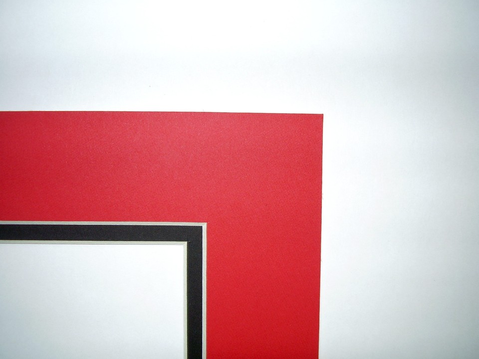 Picture Frame Double Mat 18x24 for 11x17 photo Red with Black liner ...