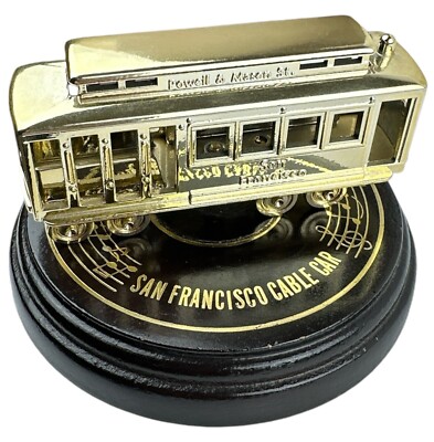 Vintage San Francisco Musical Cable Car Tram, Rotating Music Box Wood ...