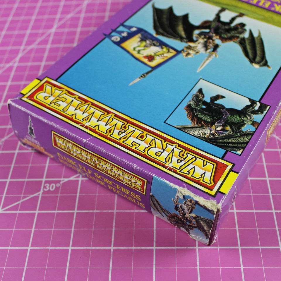 Warhammer Dark Elf Sorceress Riding Dark Pegasus, Metal - Rare OOP ...