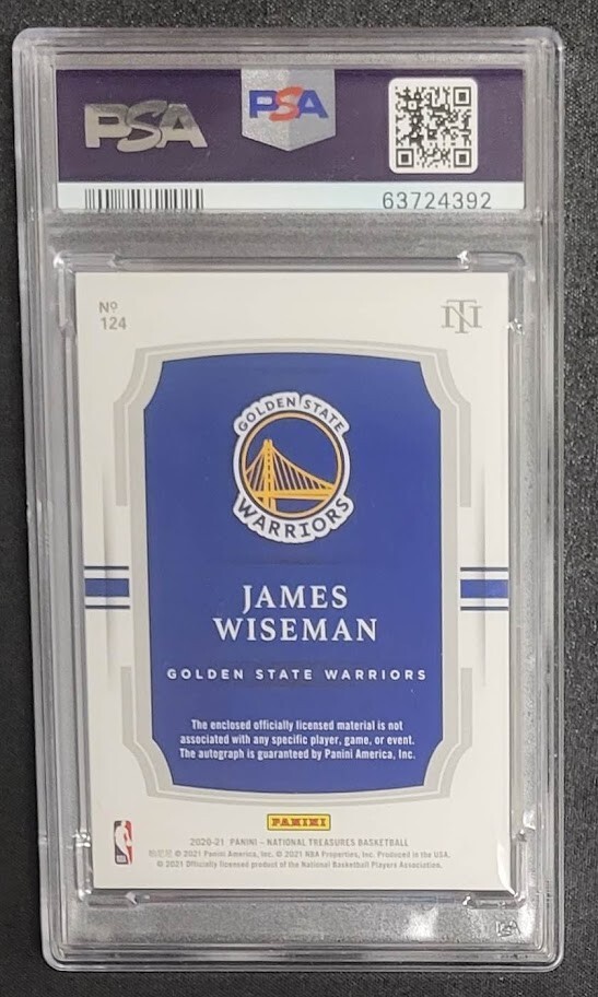 2020-21 National Treasures JAMES WISEMAN Rookie Patch Auto TRUE RPA /99 ...