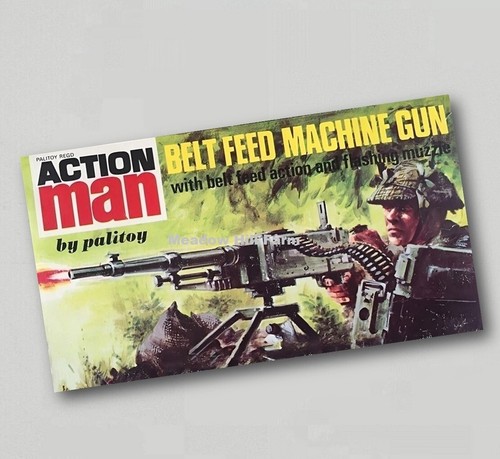 Fridge Magnet Action Man 1973 Belt Feed Machine Gun Vintage Retro . XL ...