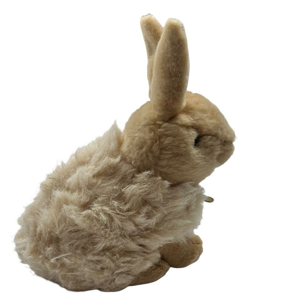 Easter Rabbit Bunny Plush Miyoni by Aurora Beige Angora Sitting Upright ...