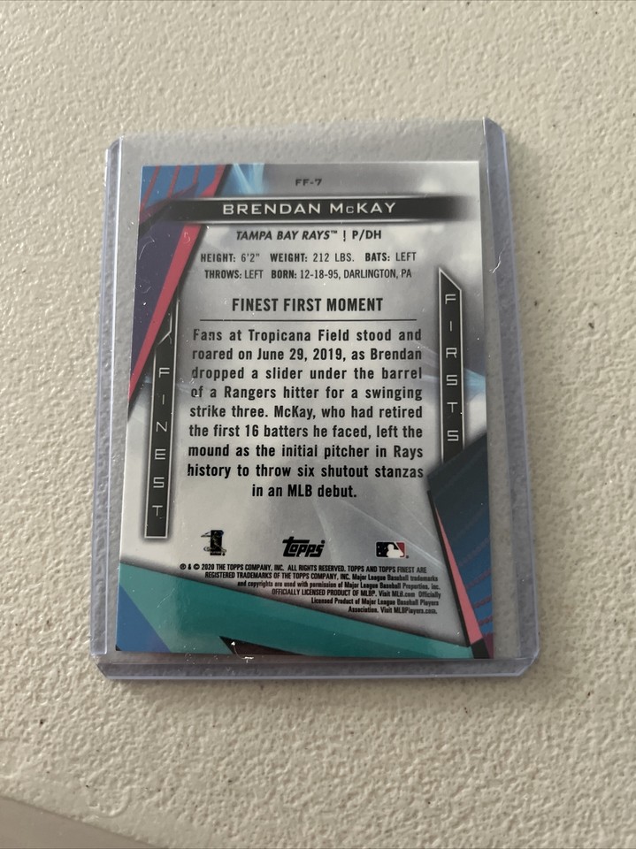 2020 Topps Finest-Finest Firsts Rookie Card Brendan McKay #FF-7-Mint | eBay