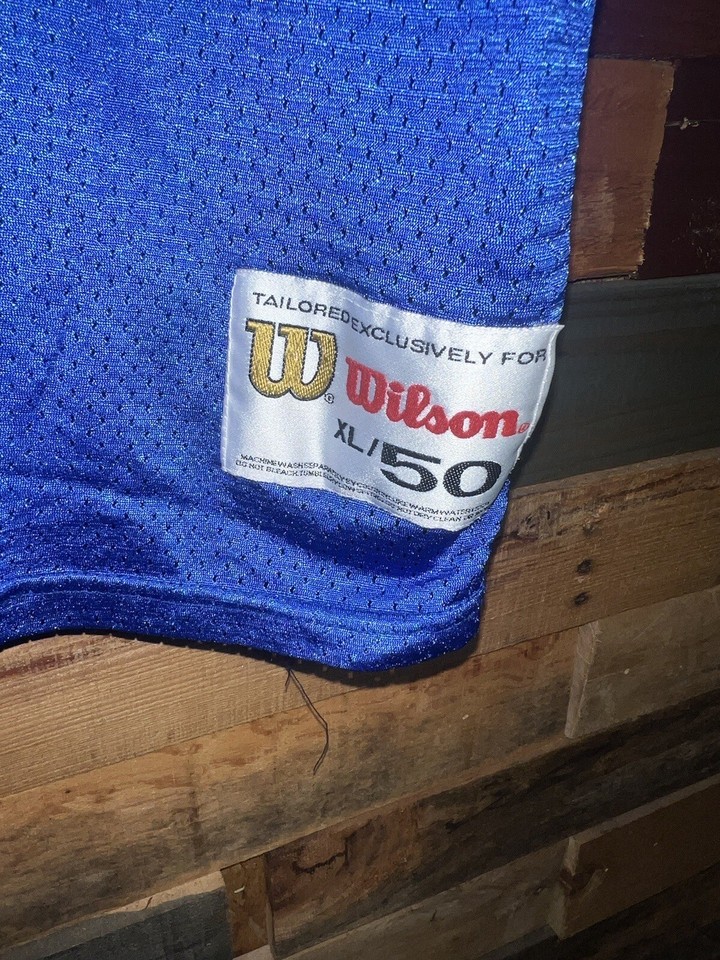 Vintage 90s NFL Marshall Faulk Indianapolis Colts Blue Jersey XL Wilson ...