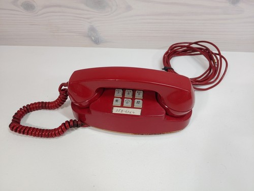Western Electric Red Princess Phone Push Button Touch-Tone - Untested ...