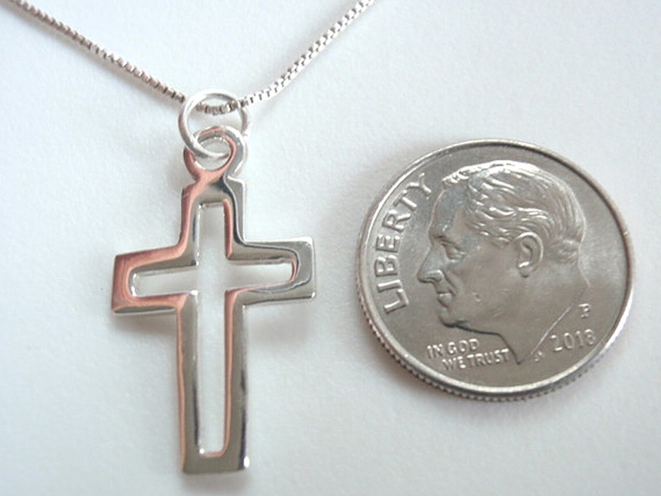 Small Christian Cross 925 Sterling Silver Pendant | eBay