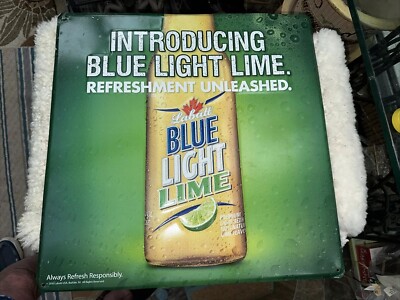 LABATT BLUE LIGHT LIME EMBOSSED TIN BEER SIGN 20” X 20” | eBay