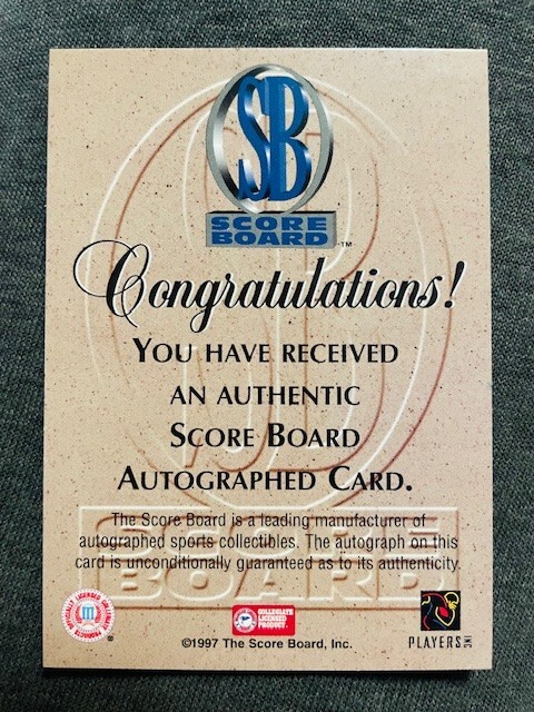 1997 Score Board Visions Signings Corey Dillon Rookie RC Auto Autograph ...