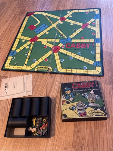 Cabby Board Game by Selchow & Righter 1920’s Early Edition with Metal ...