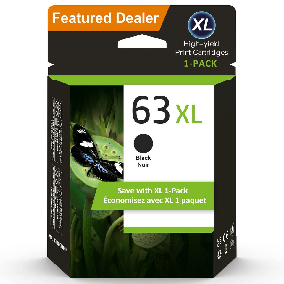 63 XL Ink Cartridge F6U64AN For HP 63XL Officejet 4650 3830 Envy 4520 ...