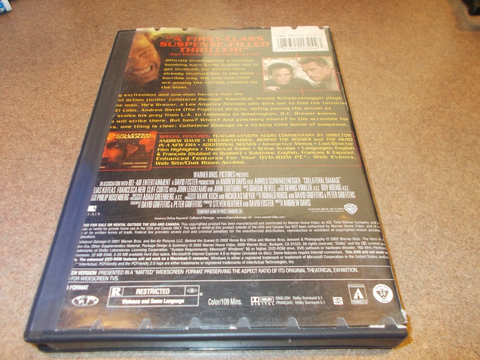 Collateral Damage (DVD, 2002, Widescreen) Arnold Schwartzenegger ...