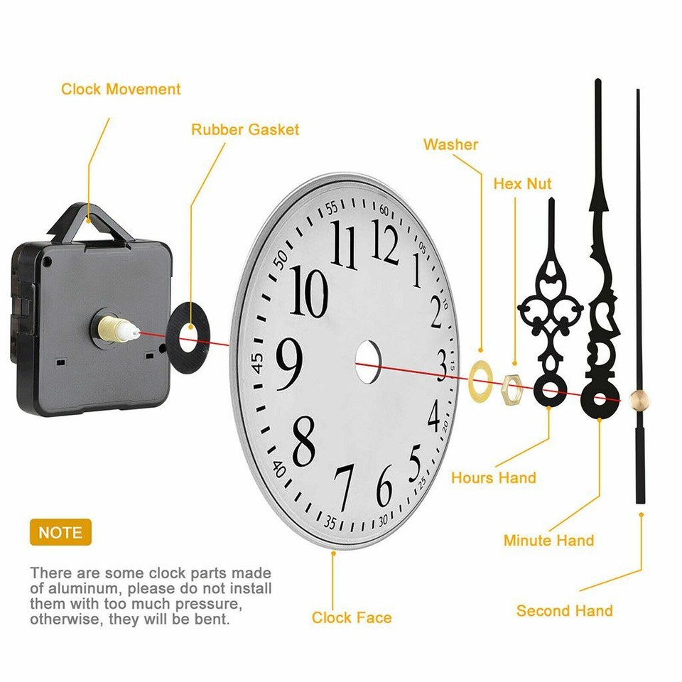 Replacement Wall Clock Quartz Movement Mechanism Hands DIY Repair Parts ...