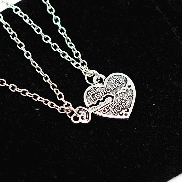 Best Friend Chain Pendant Key Chain Necklace Couple Lover Gift Broken ...