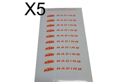 5X KTM Racing Stickers Decal Sheet | eBay