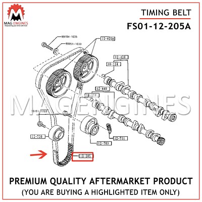 FS01-12-205A 135 TEETH TIMING BELT MAZDA FS FOR 626 WAGON, Capella, MPV ...