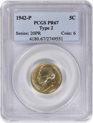 1942 Jefferson Nickel Type 2 PR67 PCGS | eBay