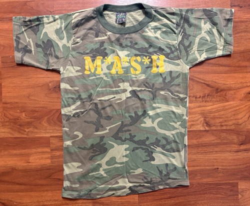 Vintage M*A*S*H MASH Tv Show Radio Promo Camo Tee 80s USA Large Stripes ...