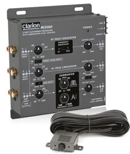 CLARION MCD360 3-WAY 6-CHANNEL INPUT ELECTRONIC CROSSOVER W/ 5-VOLT RCA ...