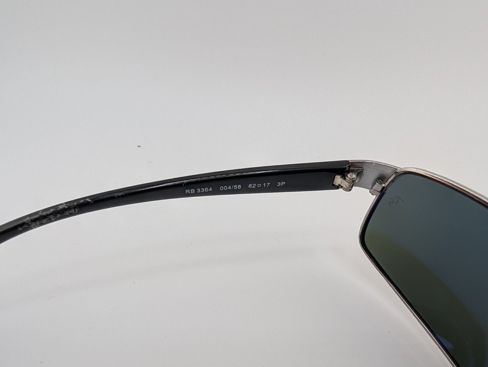 Ray Ban Eyeglasses, Frames Only, RB 3364 004/58, 62-17, 3P, Silver ...