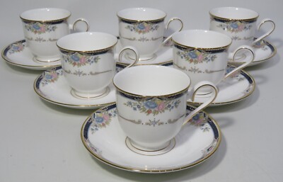 Lenox Debut Collection "ABIGAIL" Set of 6 Footed Cups & Saucers EUC | eBay