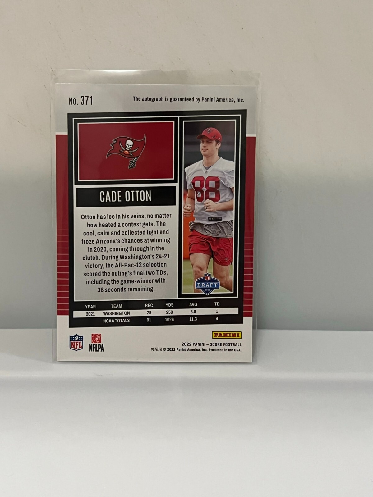 2022 Score Panini Autographed Rookie Card Cade Otton | eBay