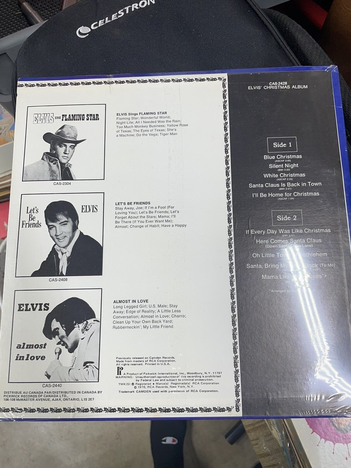 ELVIS PRESLEY ELVIS CHRISTMAS ALBUM VINYL LP PICKWICK RECORDS CAL2428 ...