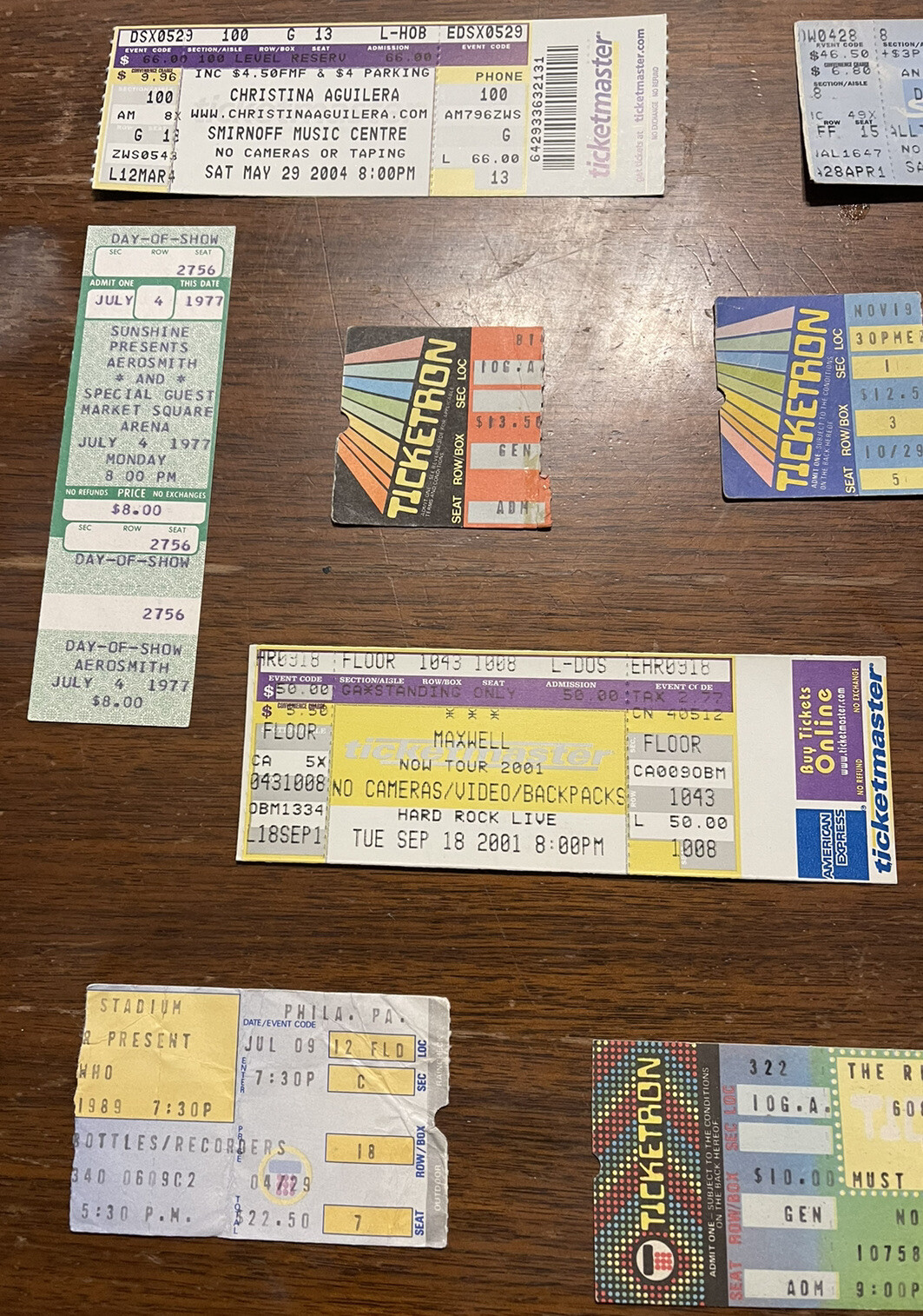 LOT 20 RARE UNUSED CONCERT TICKETS STUBS AEROSMITH/WHO/BTO/10,000 ...