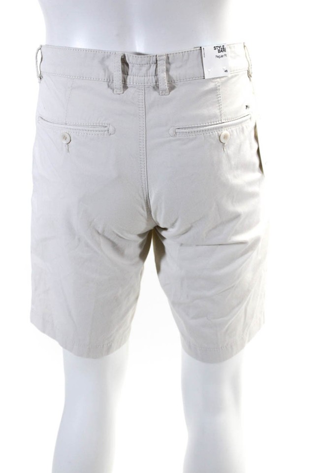 Brax Feel Good Mens Bari Flat Front 9" Khaki Shorts Beige Cotton Size ...