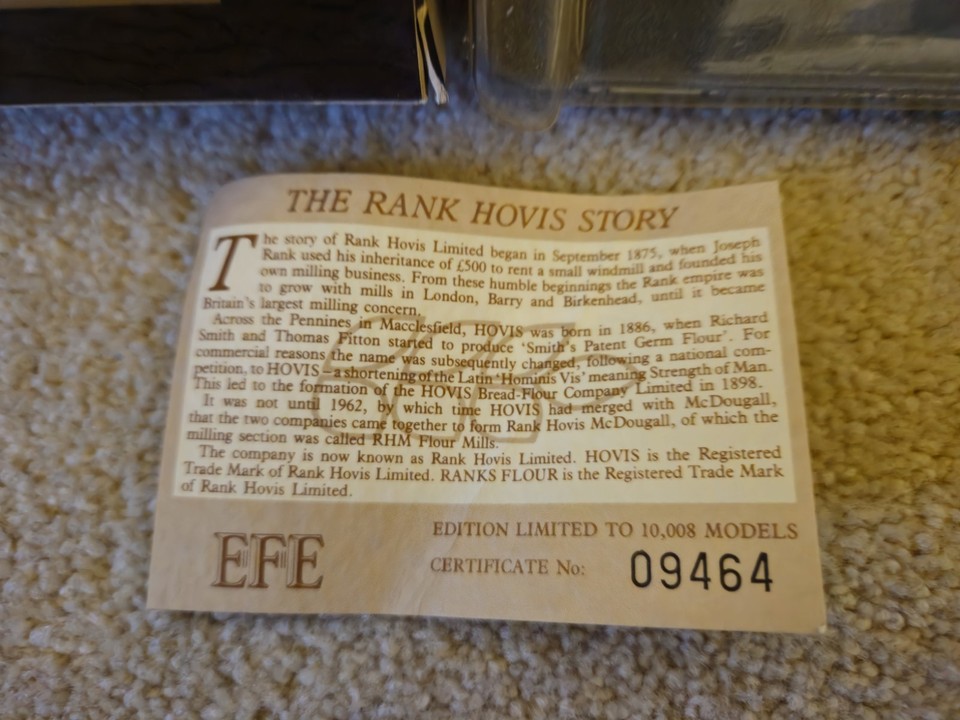 EFE THE RANK HOVIS STORY - VOLUME II - LIMITED EDITION 1:76 COA #9464 ...