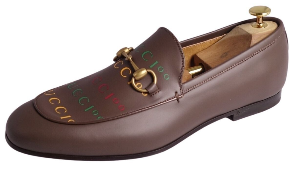 GUCCI 100th Anniversary Horsebit Loafers Moccasins Brown Calf Leather ...