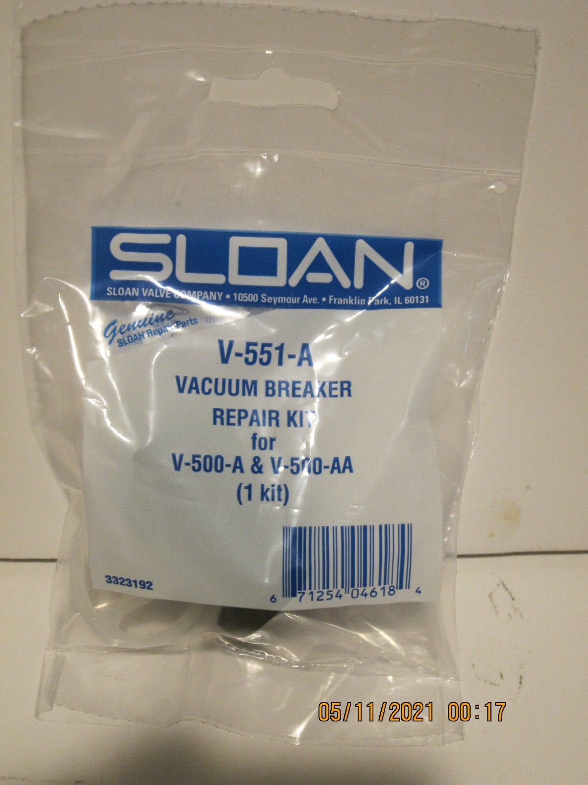 GENUINE Sloan V-551-A Vacuum Breaker Repair Kit for V-500-A /V-500-AA-F ...