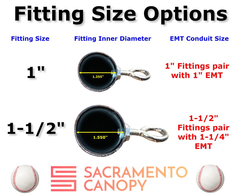 Custom Backyard Batting Cage Frame Kit, EMT Fittings for metal conduit ...