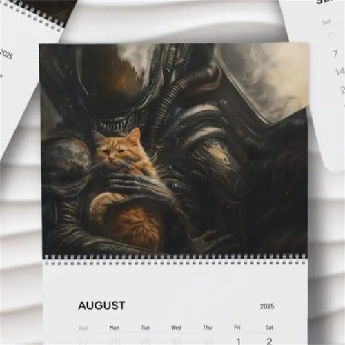Xenomorph Alien x Jonesy Cat 2025 Wandkalender Monatlicher Planer | eBay