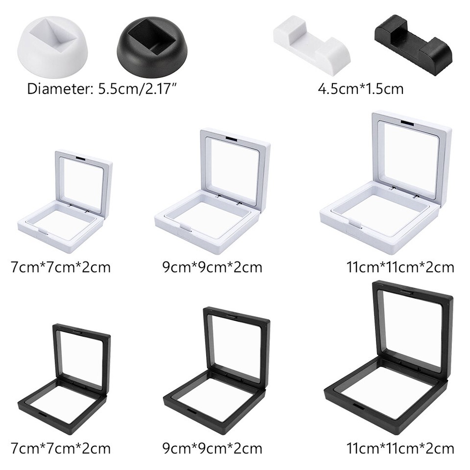 Box Clear Stand Suspension 3D Case Display Medallion Frame Floating 1/5 ...