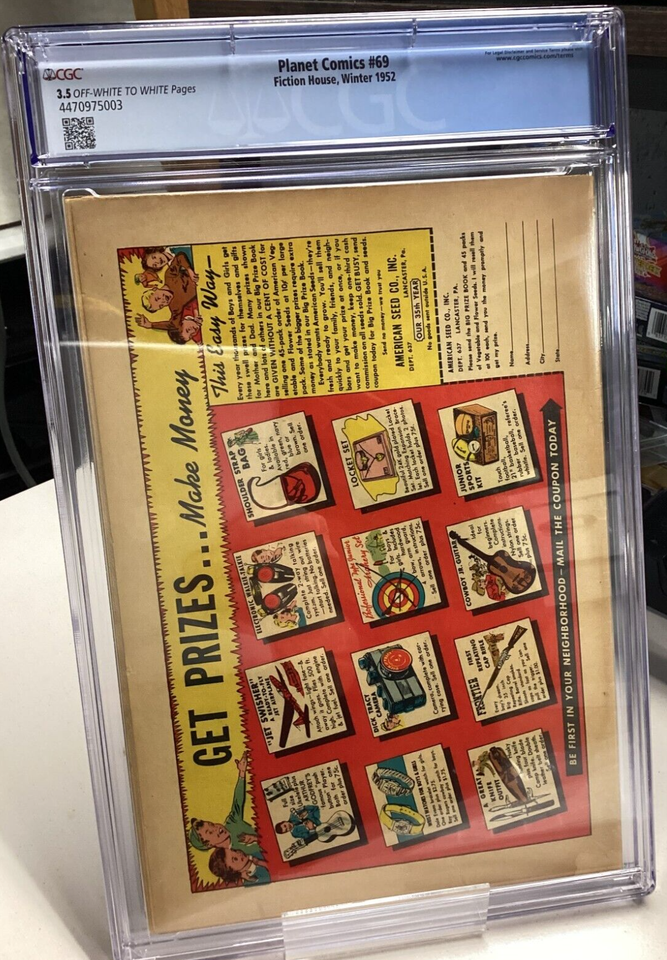 Planet Comics #69 - Fiction House 1952 CGC 3.5 Indicia states Winter ...