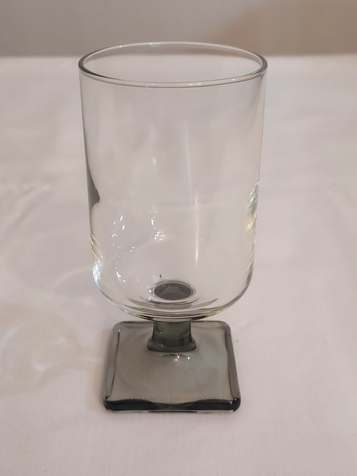 4 c Federal Glass NORDIC Midnight SMOKE Art Deco Ftd JUICE TUMBLERS ...