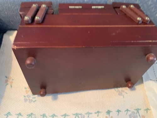 Singer Wood Accordion Small Sewing Box Notions Keepsake Kit 3 TIER W ...