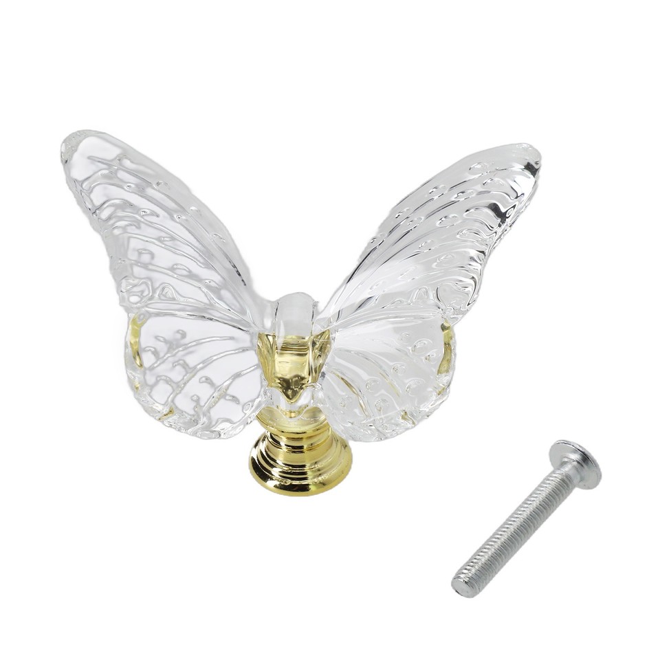 Unique and Eye catching Cabinet Knobs with Clear Glass Butterfly Design ...
