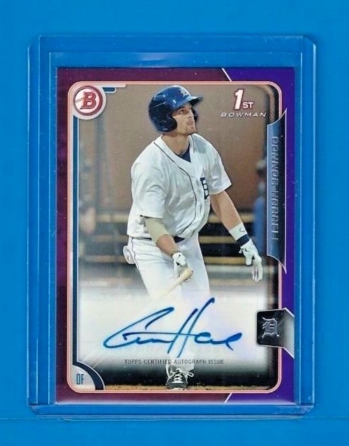 CONNOR HARRELL 2015 Bowman Prospect 1st Bowman Purple Autograph 221 / ...