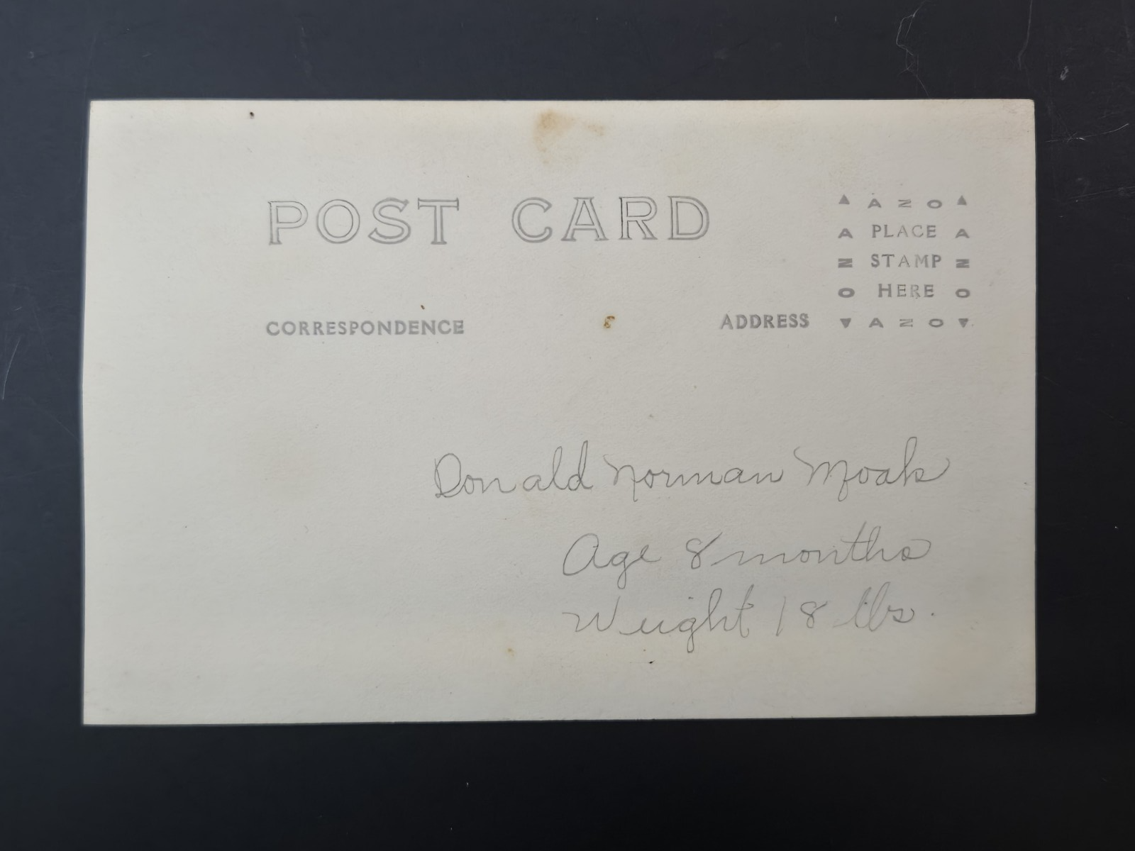 Vintage Azo B&W RPPC Baby Child Posing on a Wicker Chair Donald Norman ...